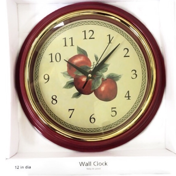Seasonal Ind. | Wall Decor | Rustic Apple Clock Kitchen Decor 2 Round ...